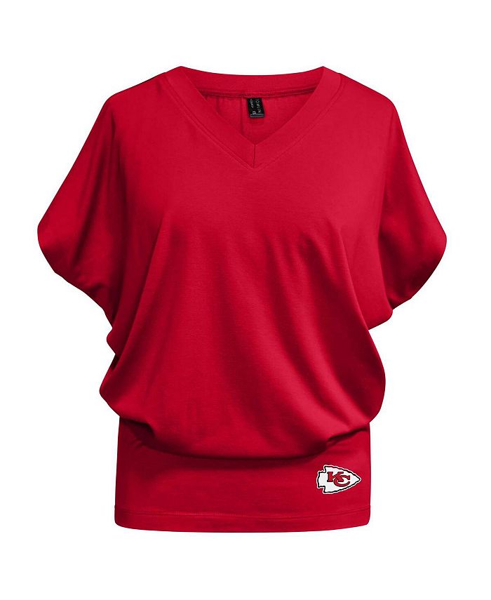Kiya Tomlin Women's Red Kansas City Chiefs Blousy V-Neck T-shirt - Macy's