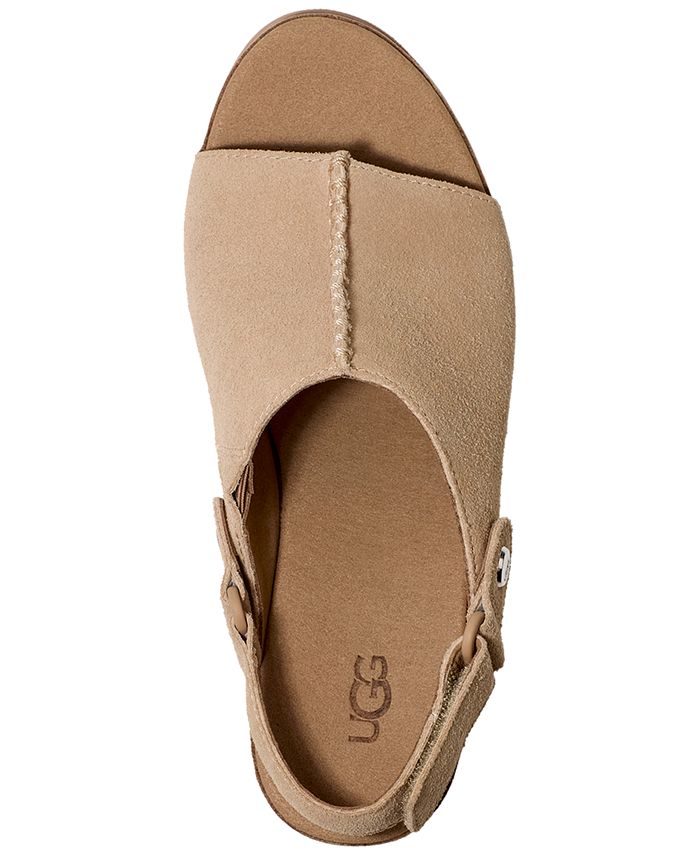 UGG® Women's Abbot Slingback Raffia-Wedge Sandals - Macy's