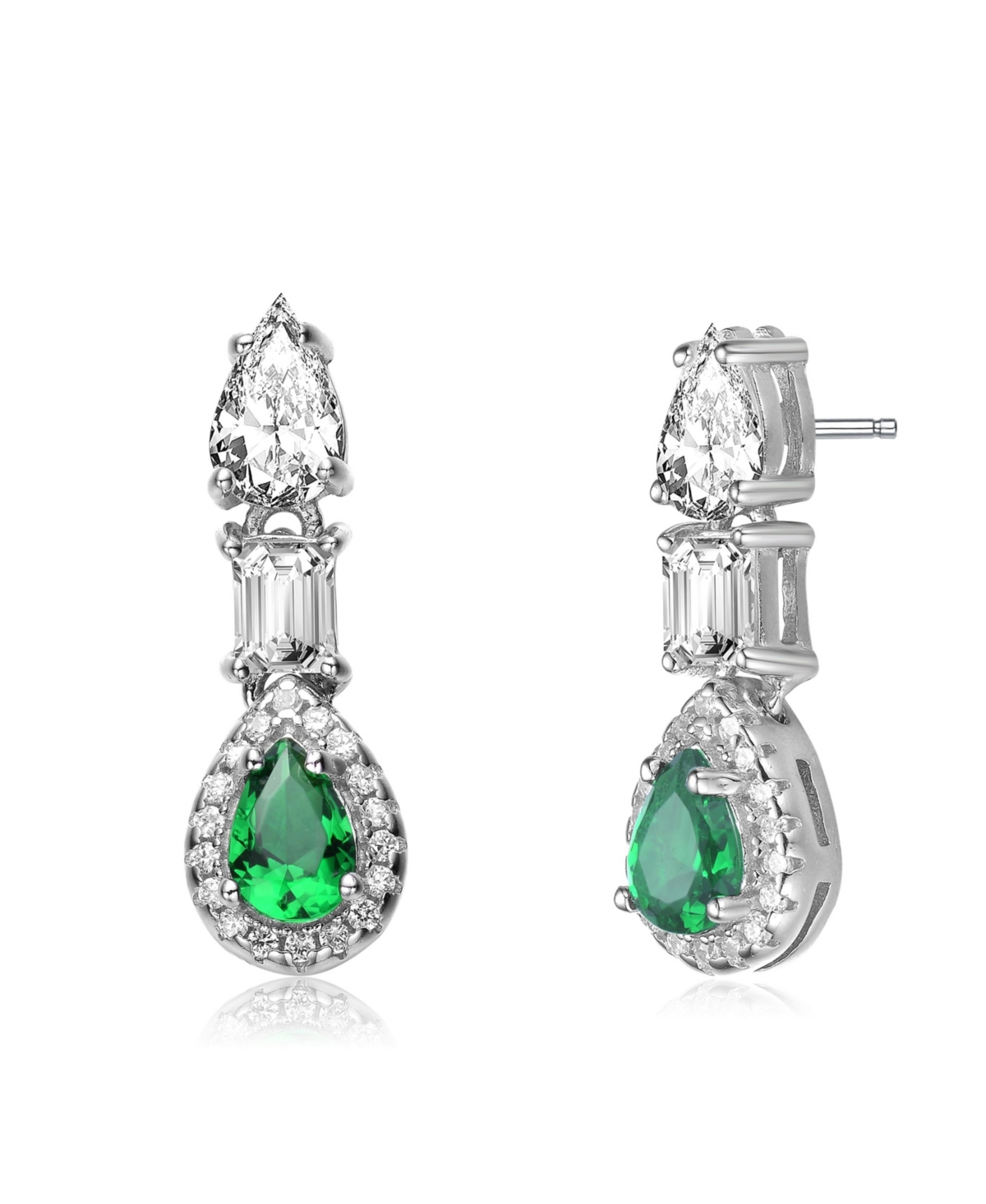 Click here for Sterling Silver White Gold Plated Green and White... prices