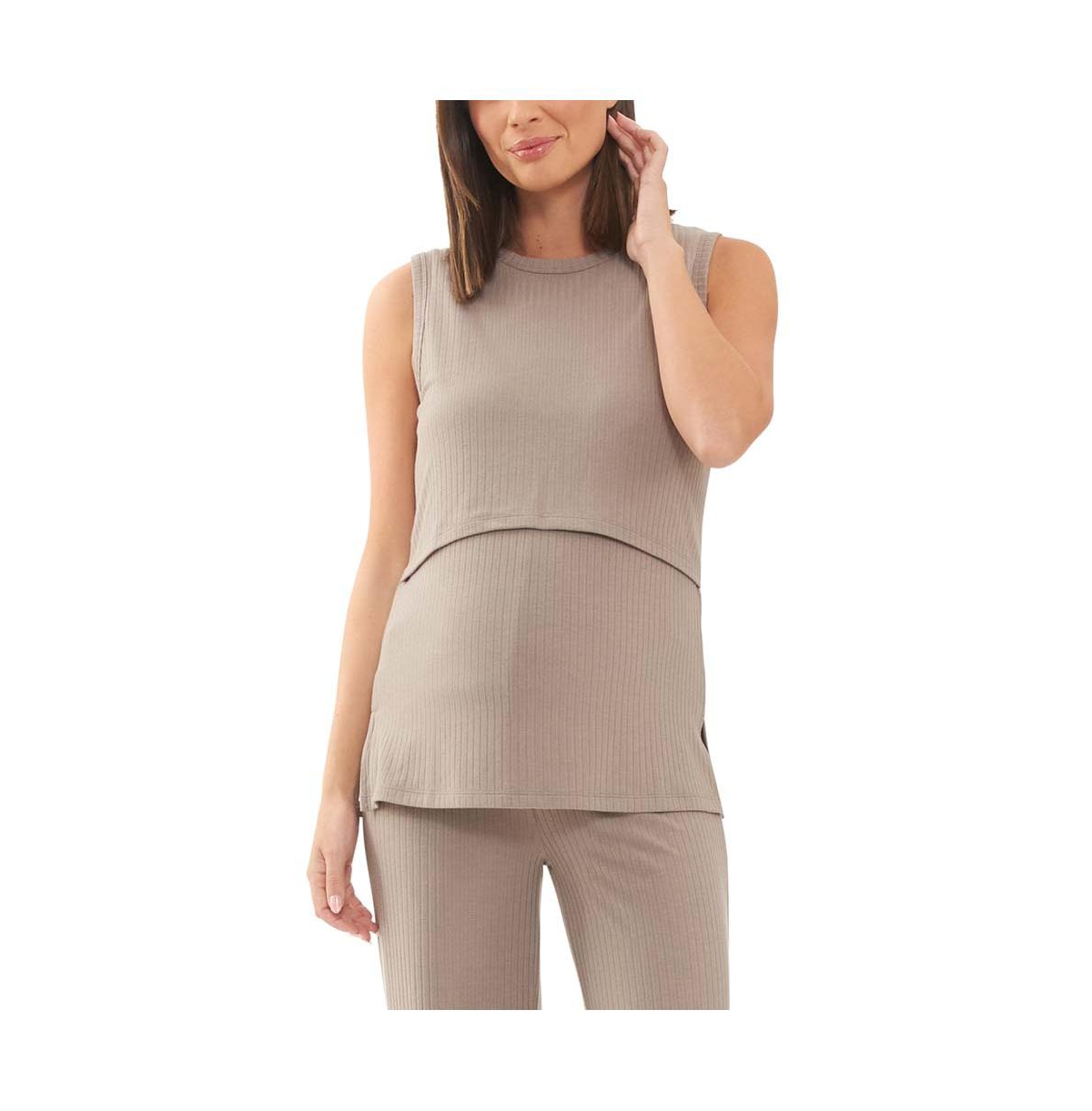 Click here for Ripe Maternity Peter Rib Nursing Tank Taupe - Taup... prices