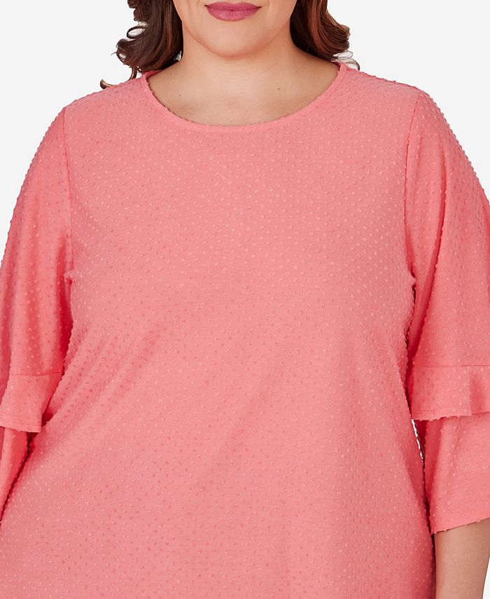 Ruby Rd. Plus Size Swiss Dot Textured Solid Party Top - Macy's