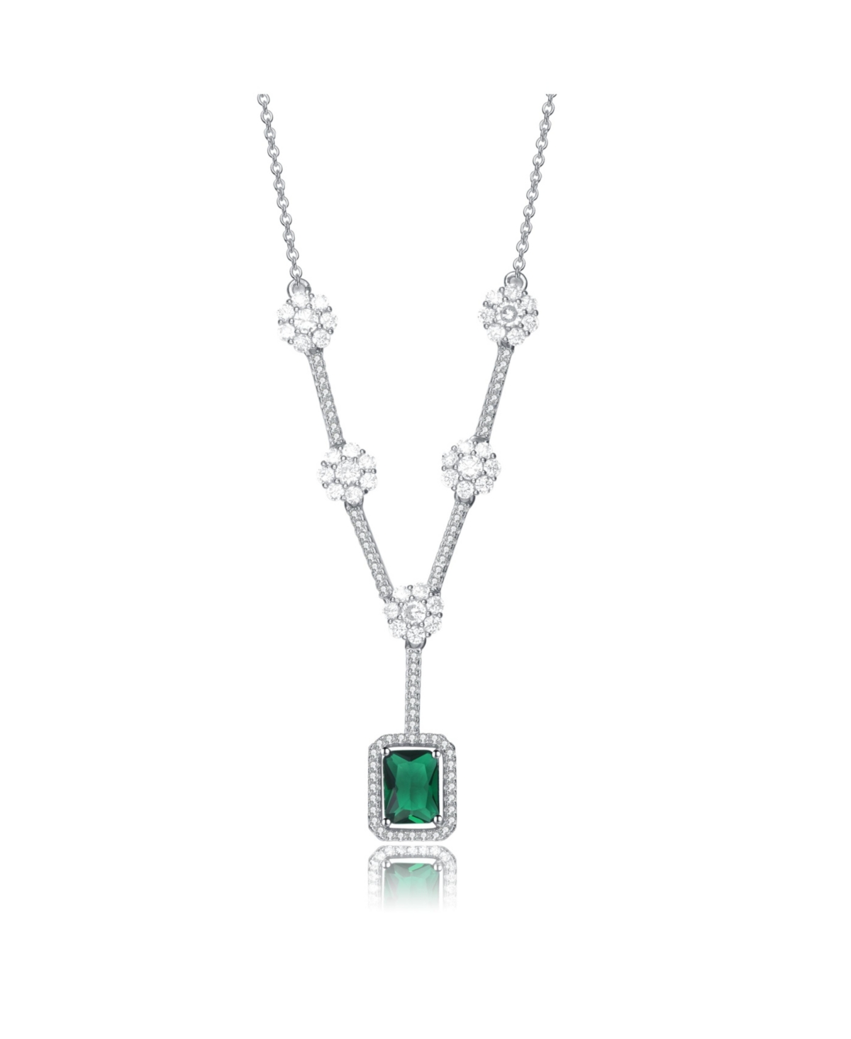 Click here for Sterling Silver White Gold Plated with Green Cubic... prices