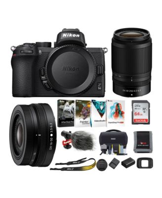 Nikon Z 50 DX-Format Mirrorless Camera with NIKKOR Z 16-50mm & 50-250mm ...