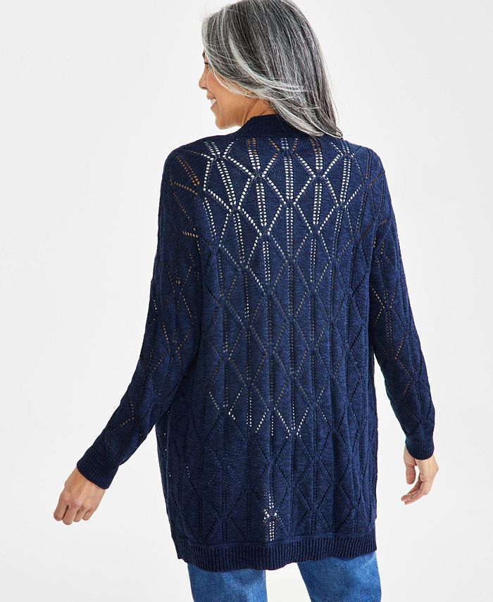 Style & Co Women's Pointelle Open-Front Cardigan, Created for Macy's ...