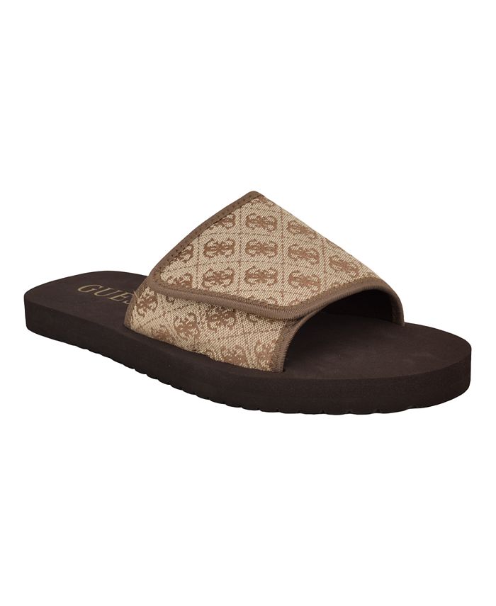GUESS Men's Hartz Branded Fashion Slide Sandals - Macy's