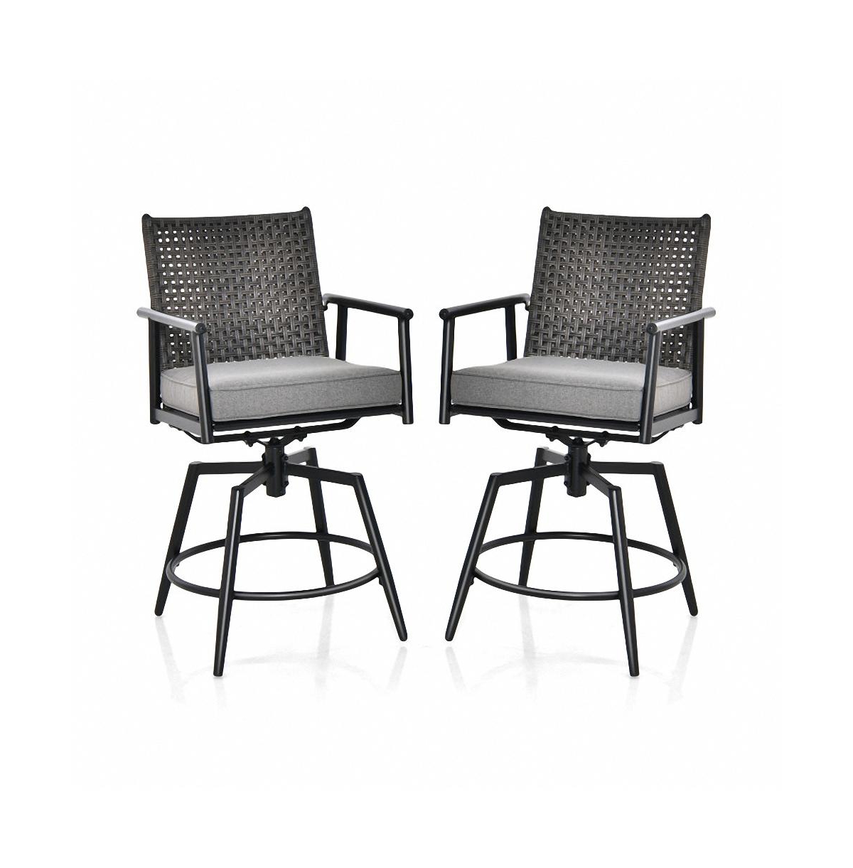 Click here for Sugift 360 Degree Swivel Bar Stool Set of 2 with M... prices