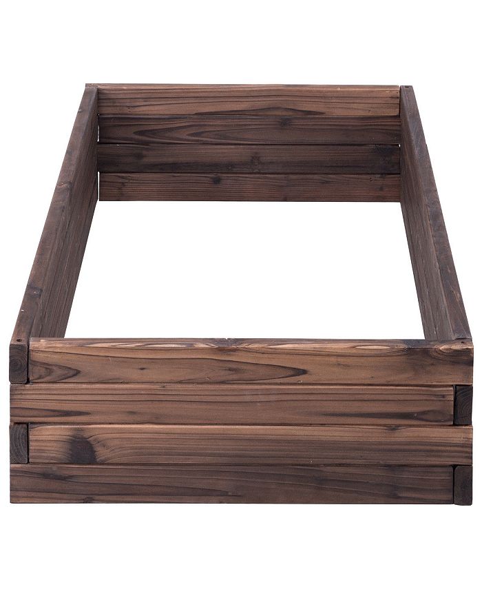 SUGIFT Elevated Wooden Garden Planter Box Bed Kit - Macy's