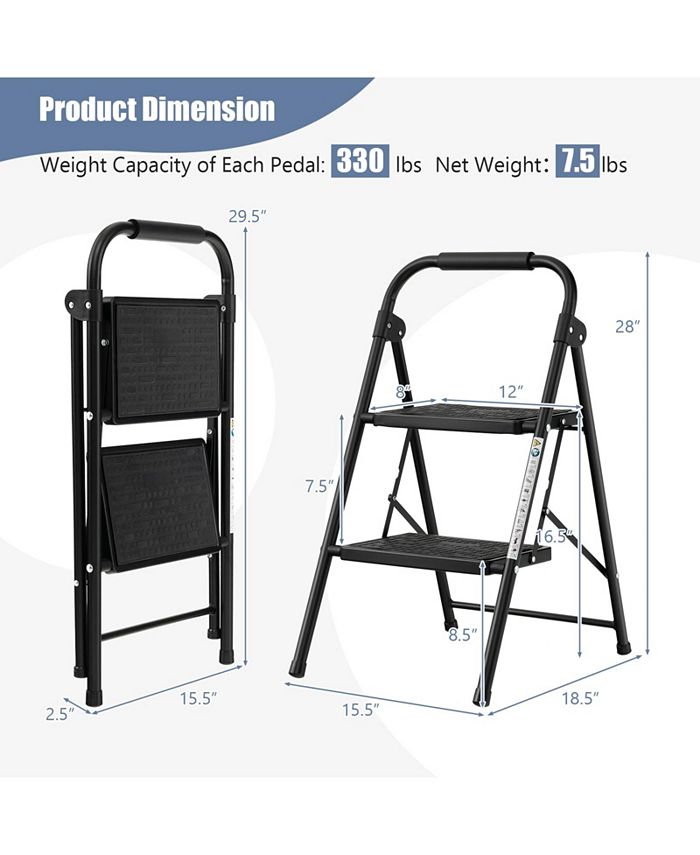 SUGIFT 2-Step Ladder with Wide Anti-Slip Pedal - Macy's