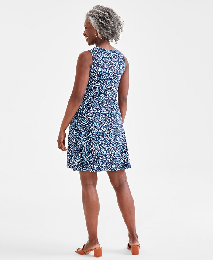 Style & Co Women's Printed Sleeveless Knit Flip Flop Dress, Created for ...