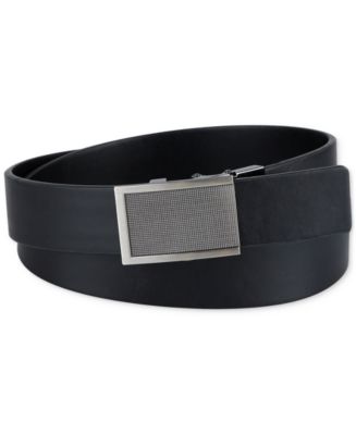 Exact Fit Men's Faux-Leather Track Lock Belt - Macy's