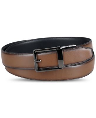 Exact Fit Men's Faux-Leather Stretch Reversible Compression Lock Belt ...