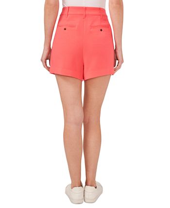 CeCe Women's Solid Pleated Side-Pocket Shorts - Macy's