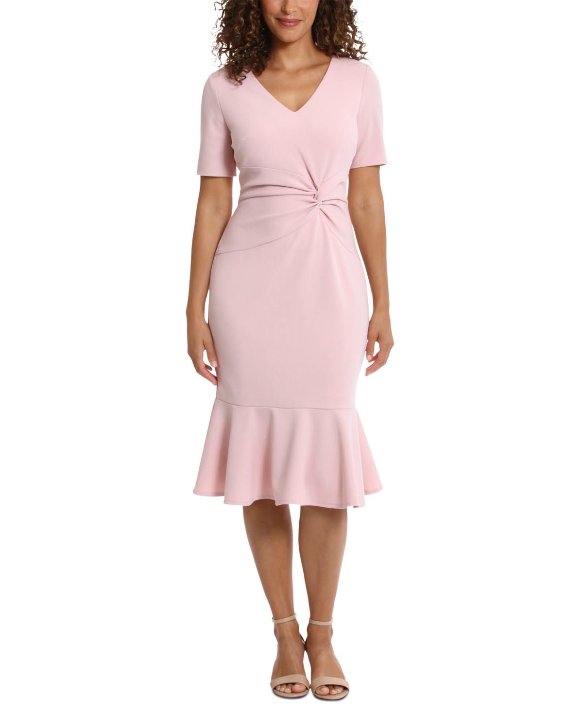 Click here for London Times Petite Twisted Sheath Dress - Rose Mi... prices
