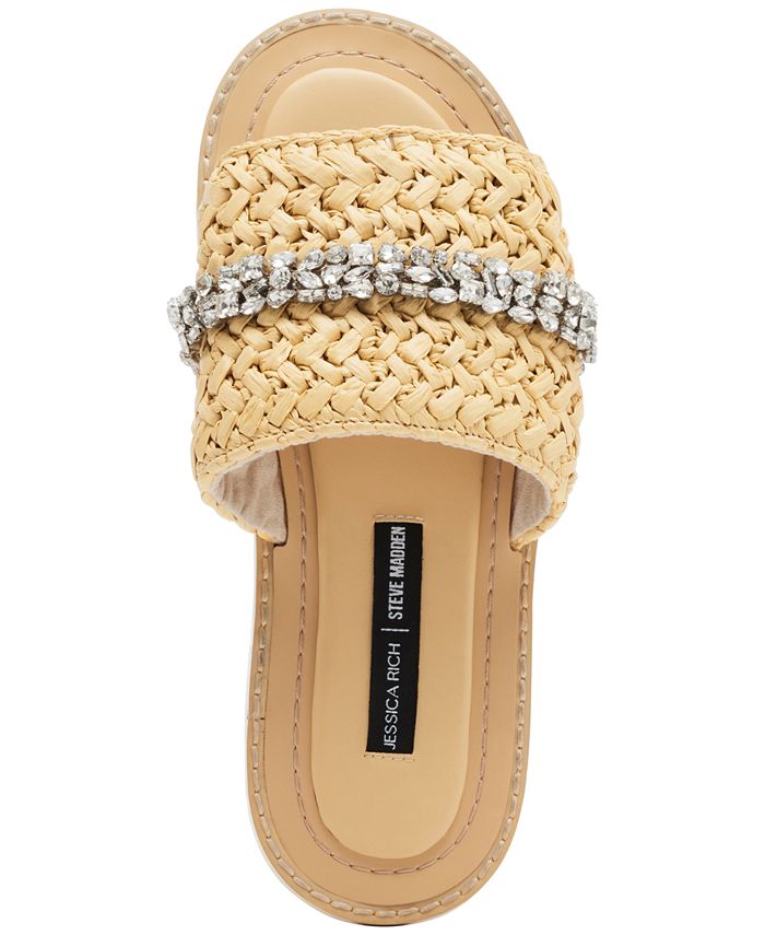 Steve Madden Starlight Raffia Slide Sandals - Macy's