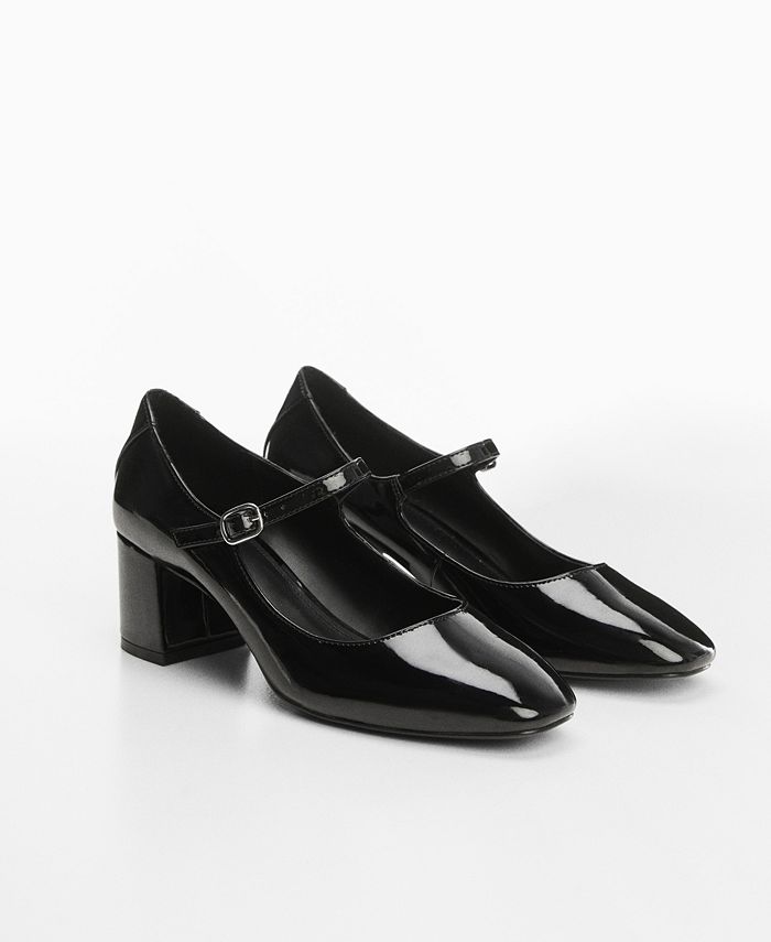 MANGO Women's Patent Leather-Effect Heeled Shoes - Macy's
