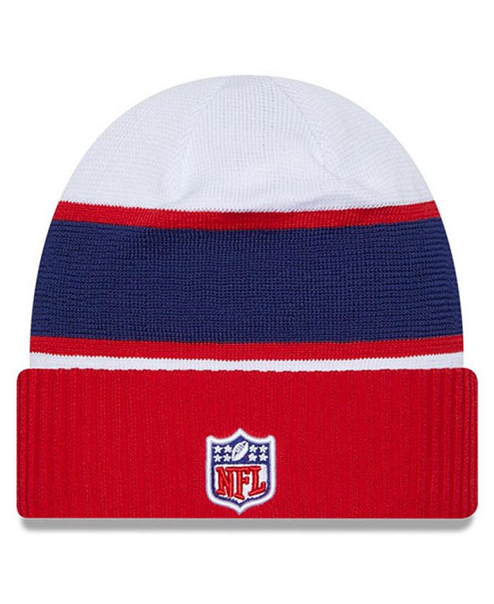 New Era Men's White, Navy NFL 2023 Sideline Tech Cuffed Knit Hat - Macy's