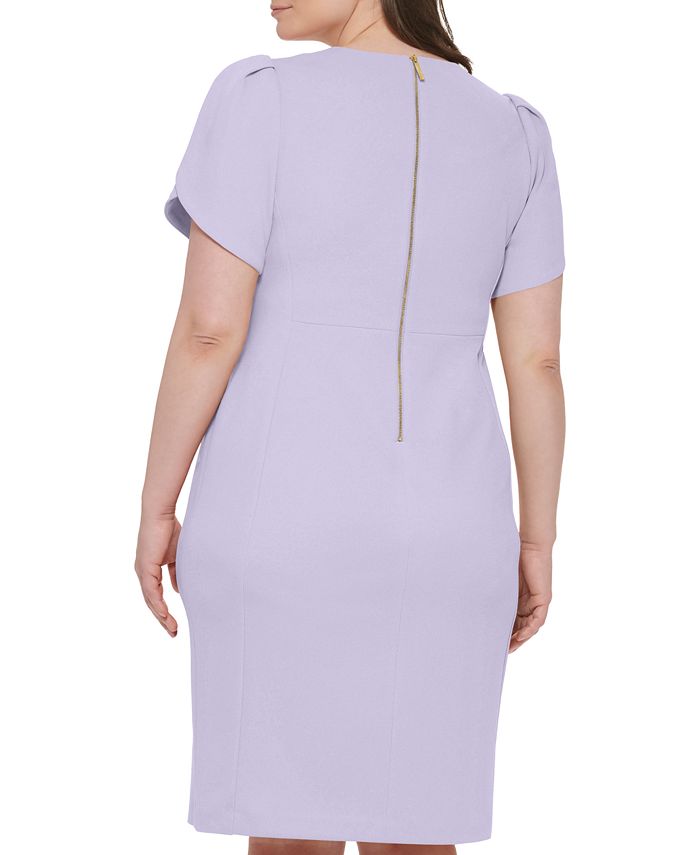 Calvin Klein Plus Size Scuba Crepe Tulip Sleeve Sheath Dress Macys