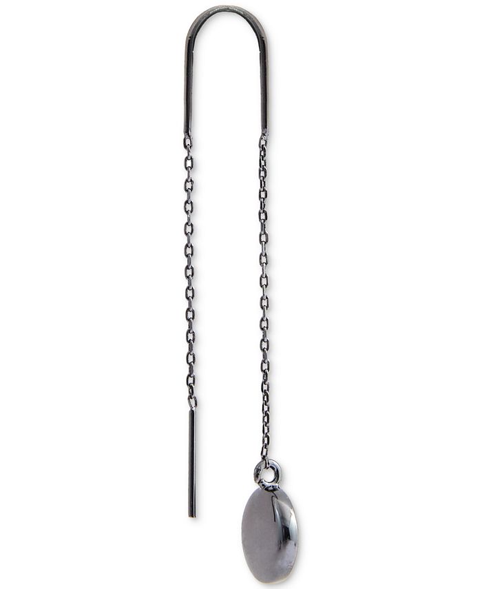 Lucky Brand Silver-Tone Happy Face Threader Earrings - Macy's