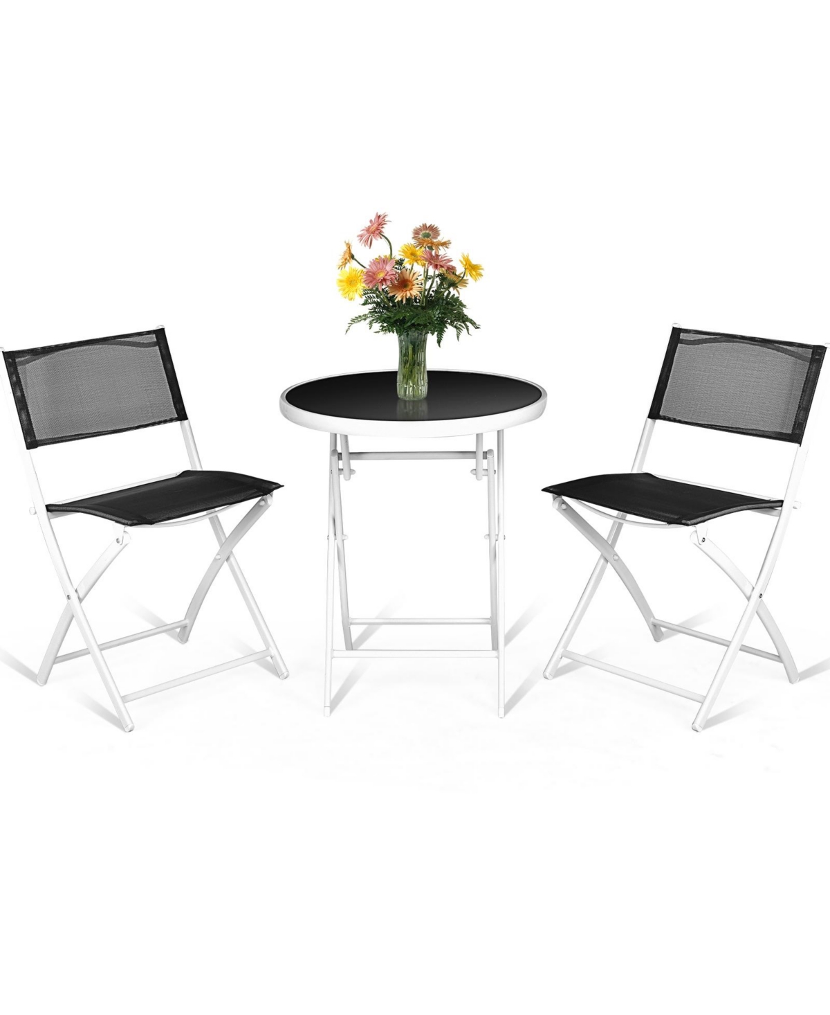 Click here for 3 Pieces Patio Folding Bistro Set for Balcony or O... prices