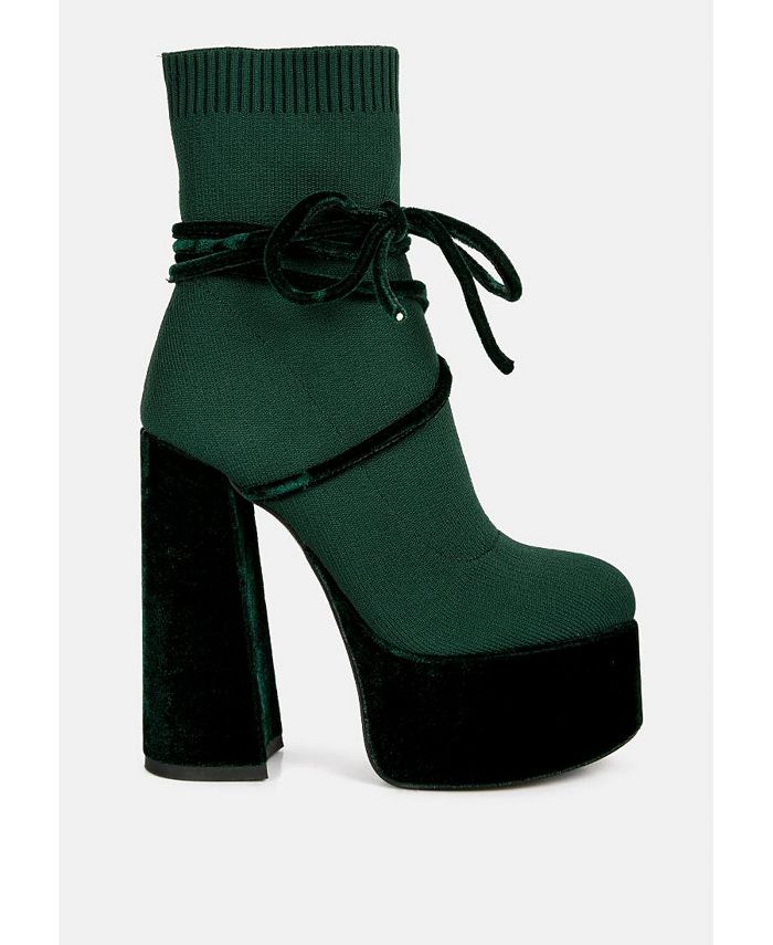 London Rag Womens after pay high heel velvet knitted boot - Macy's