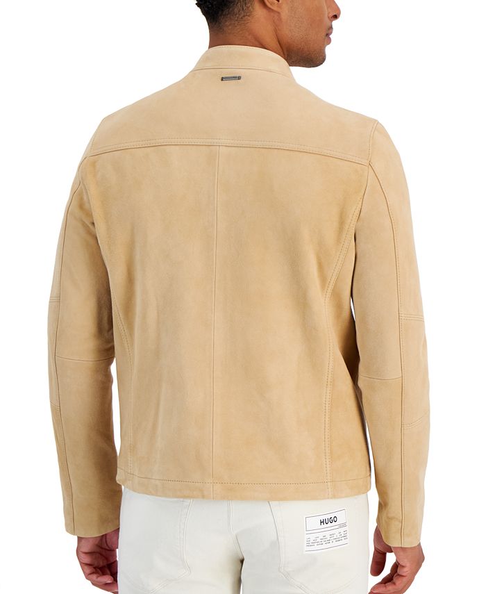 Michael Kors Men's Suede Racer Jacket, Created for Macy's - Macy's