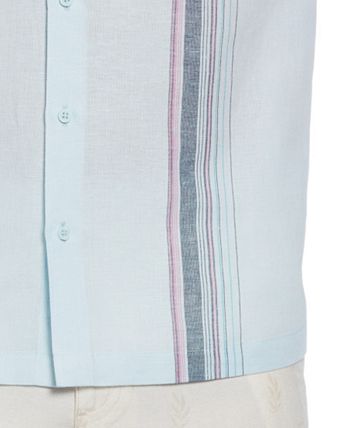 Cubavera Men's Regular-Fit Multicolor Panel Linen Shirt - Macy's