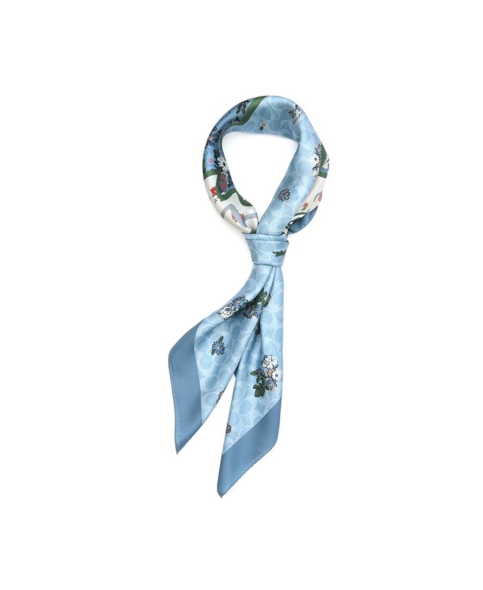 COACH Women's Multi Floral Printed Rexy Silk Square Scarf - Macy's
