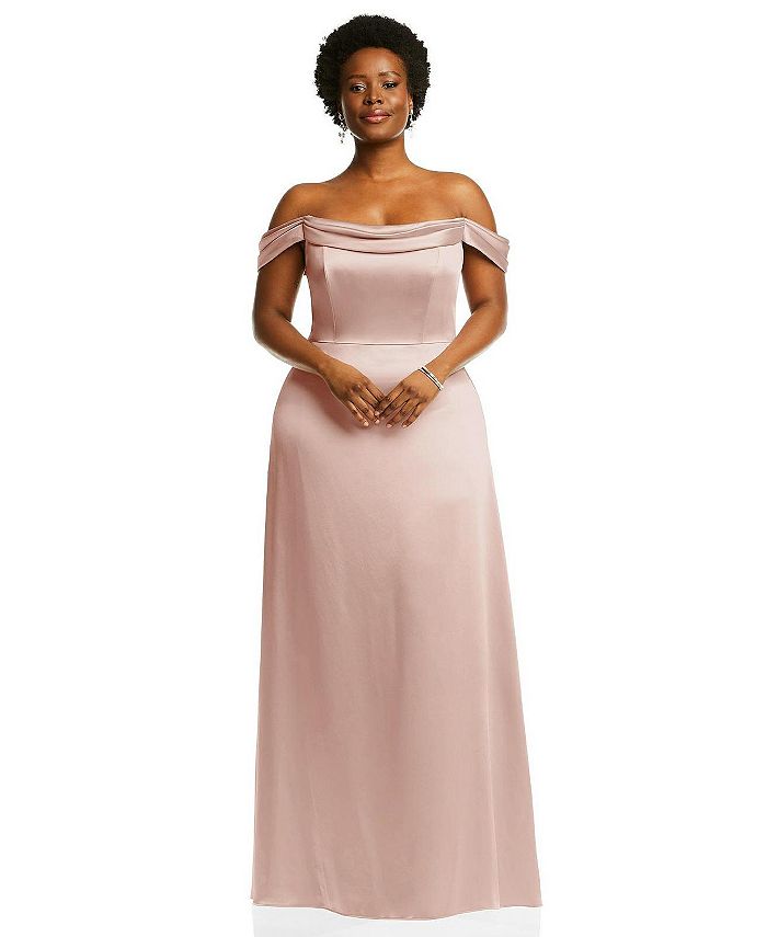 Dessy Collection Plus Size Draped Pleat Off-the-Shoulder Maxi Dress ...