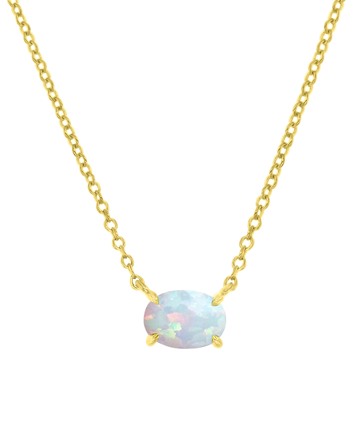Click here for Lab-Grown Opal Oval Solitaire Pendant Necklace (3/... prices