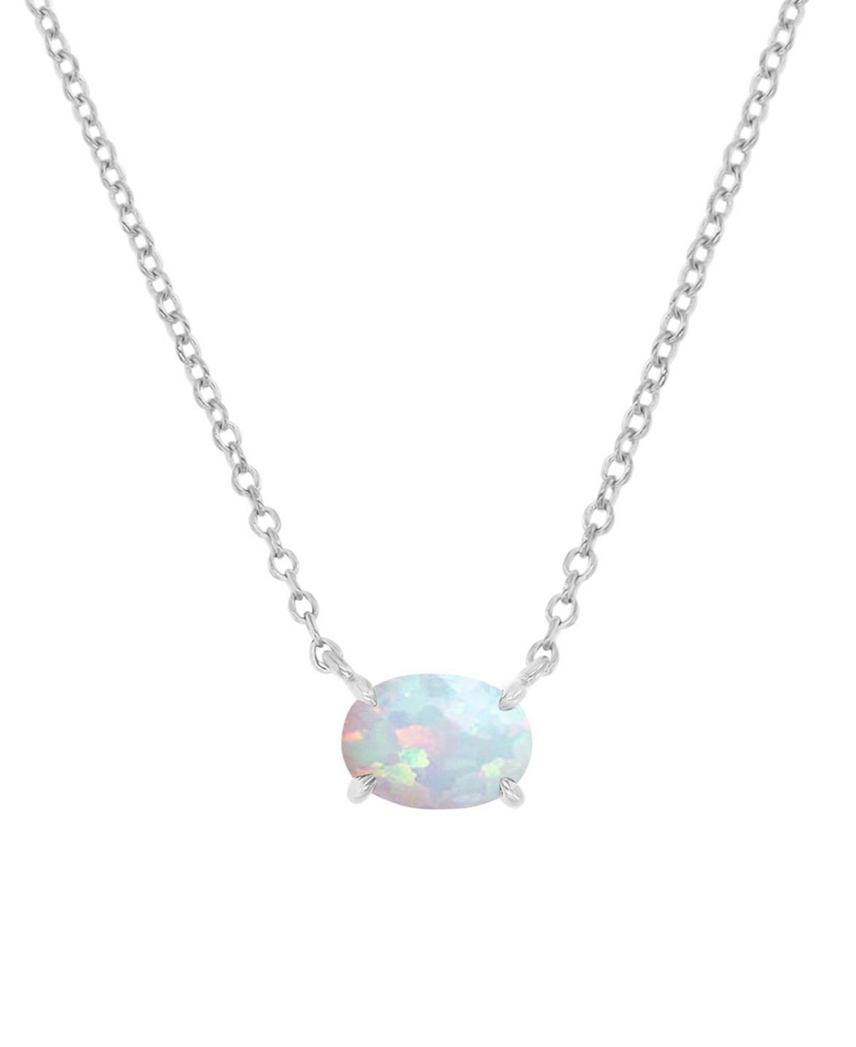 Click here for Lab-Grown Opal Oval Solitaire Pendant Necklace (3/... prices