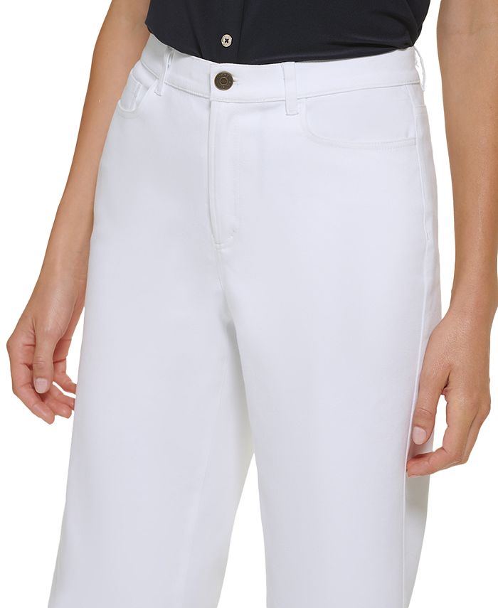 Tommy Hilfiger Women's Mid-Rise Wide-Leg Capri Pants - Macy's
