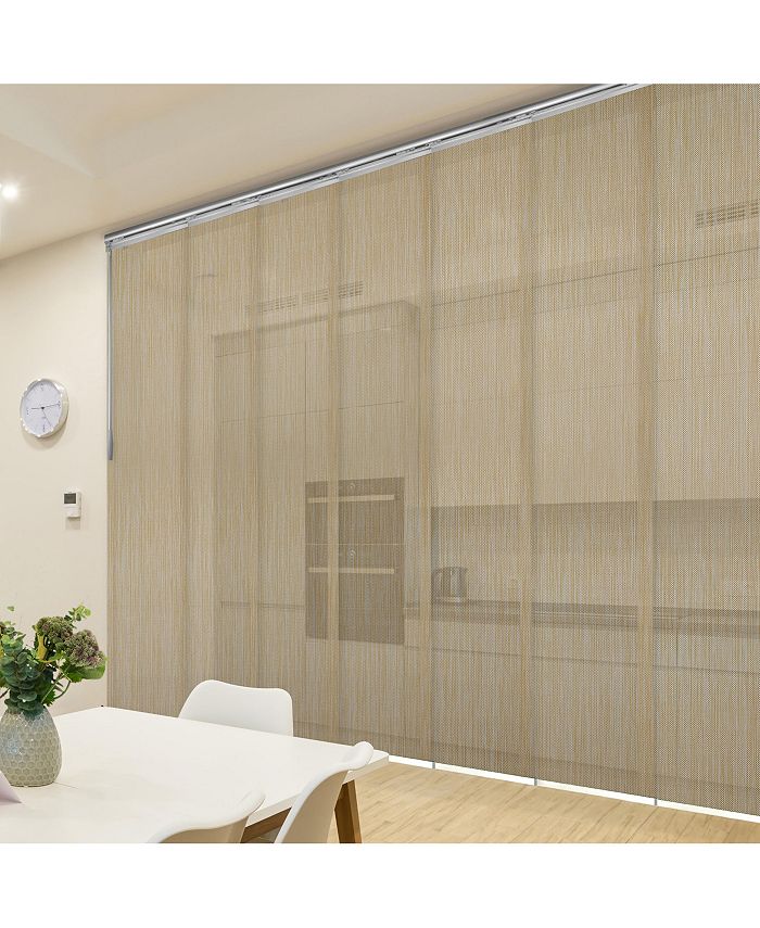 Rod Desyne Dappled Sand Blind 7-Panel Single Rail Panel Track ...