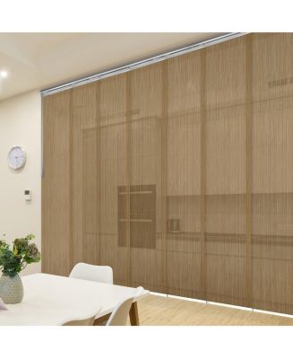 Dappled Gold Blind 7-Panel Single Rail Panel Track Extendable 110"-153 ...
