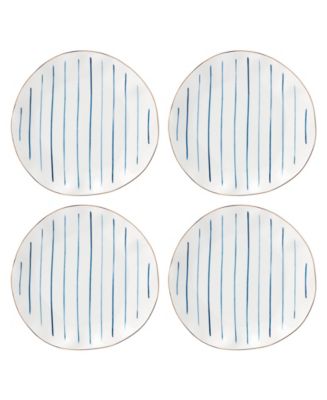 Lenox Blue Bay Stripes Dinner Plates, Set of 4 - Macy's