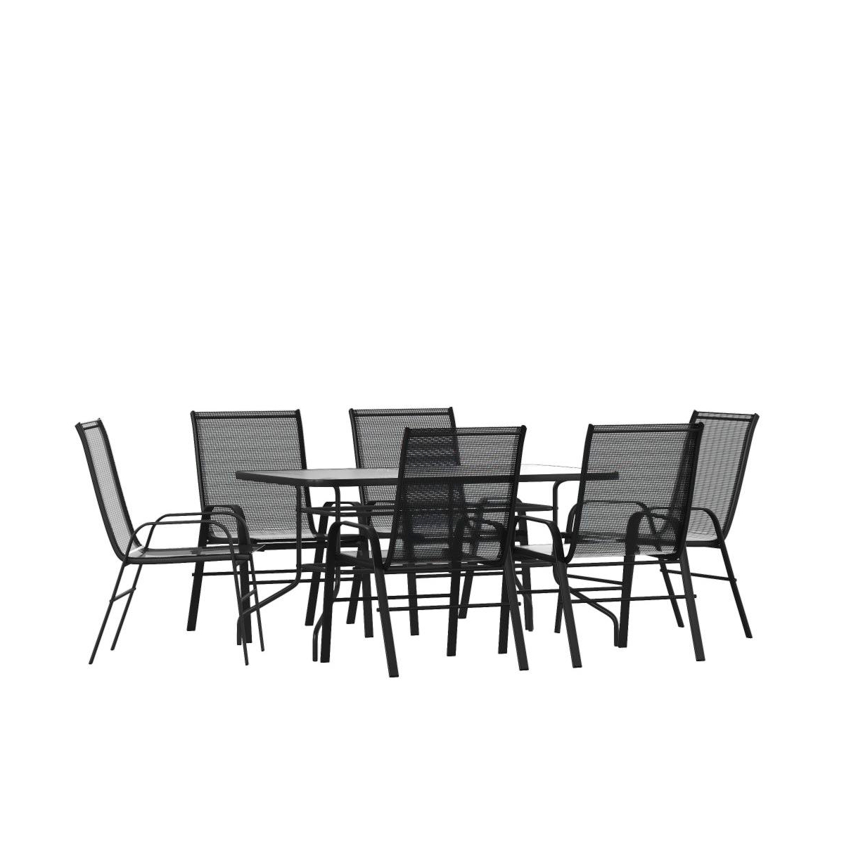 Click here for Seven Piece Patio Table Set With Metal Table With... prices