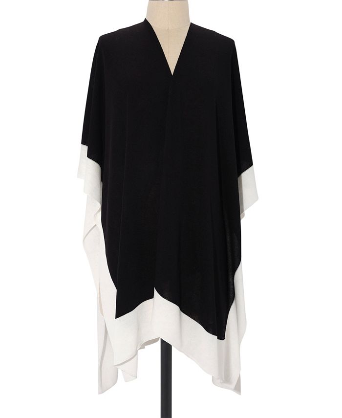 Lauren Ralph Lauren Tissue Weight Ruana with Border - Macy's