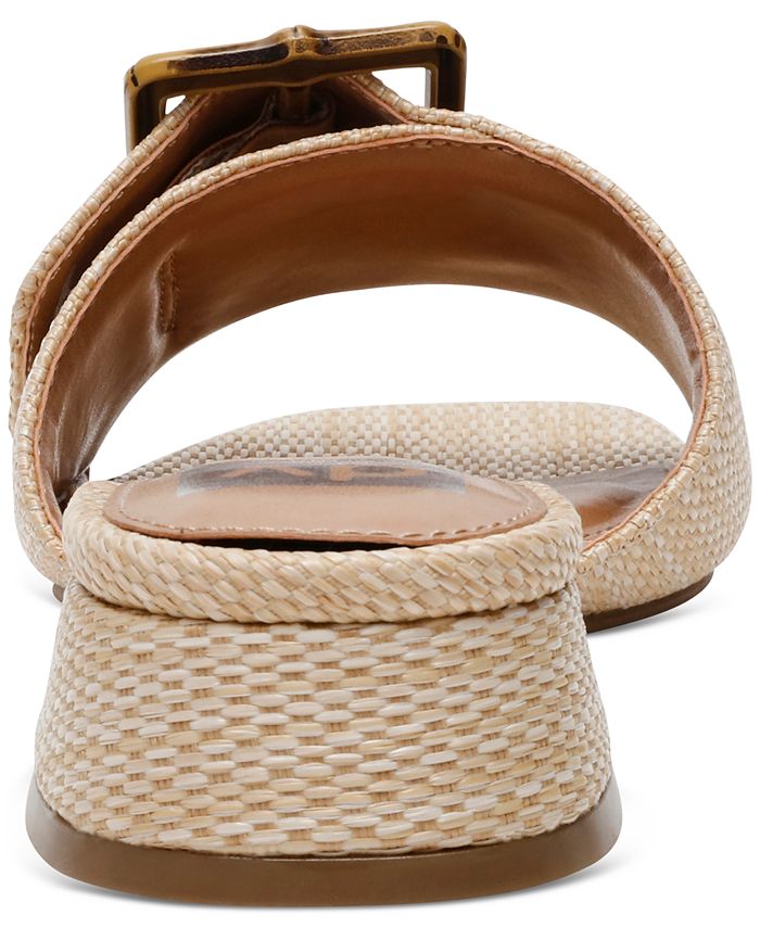 DV Dolce Vita Women's Niece Raffia Block-Heel Buckle Slide Sandals - Macy's
