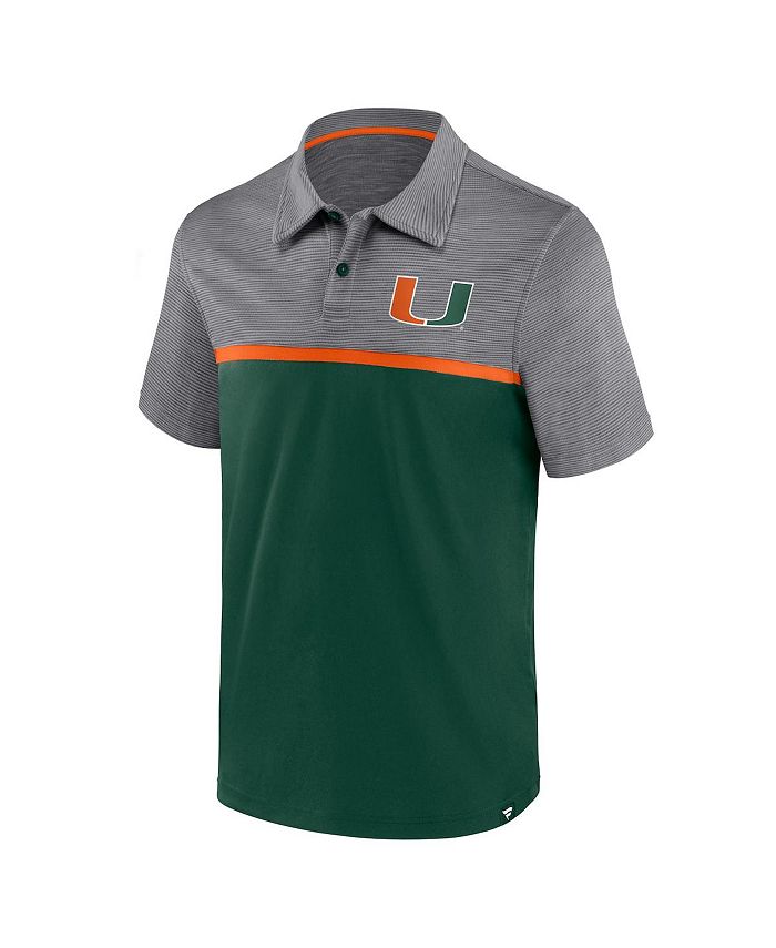 Fanatics Men's Green, Gray Miami Hurricanes Polo Shirt - Macy's