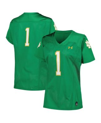 Women's Under Armour #1 Kelly Green Notre Dame Fighting Irish Replica ...