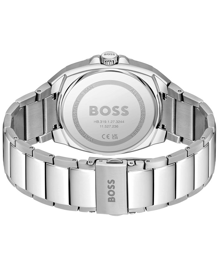 Hugo Boss Men's Walker Quartz Basic Calendar Silver-Tone Stainless ...