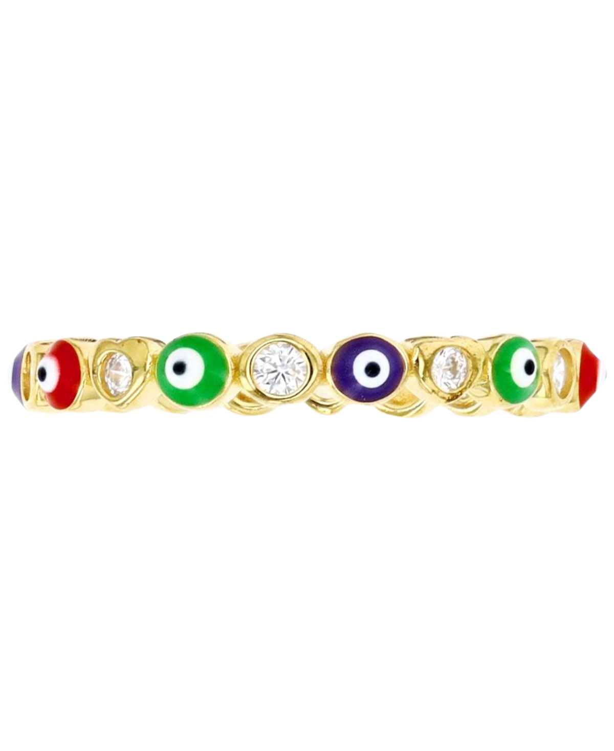 Click here for Cubic Zirconia & Enamel Evil Eye Stack Band in 14k... prices