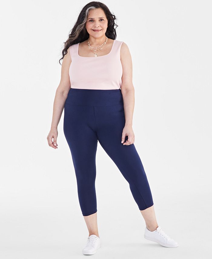 Style & Co Plus Size High-Rise Cropped Leggings, Created for Macy's ...