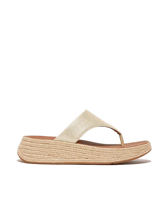 FitFlop Women's F-Mode Espadrille Glitz-Canvas Flatform Toe-Thongs - Macy's