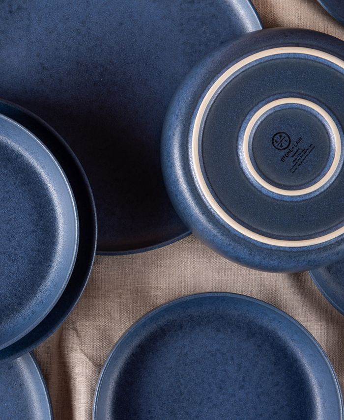 Stone Lain Porto by Macchio Stoneware Full Dinnerware Set, 12 Pcs ...
