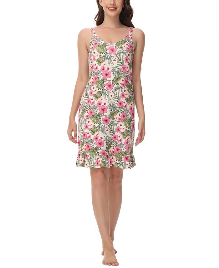 INK+IVY Women's Printed Ruffle Nightgown - Macy's