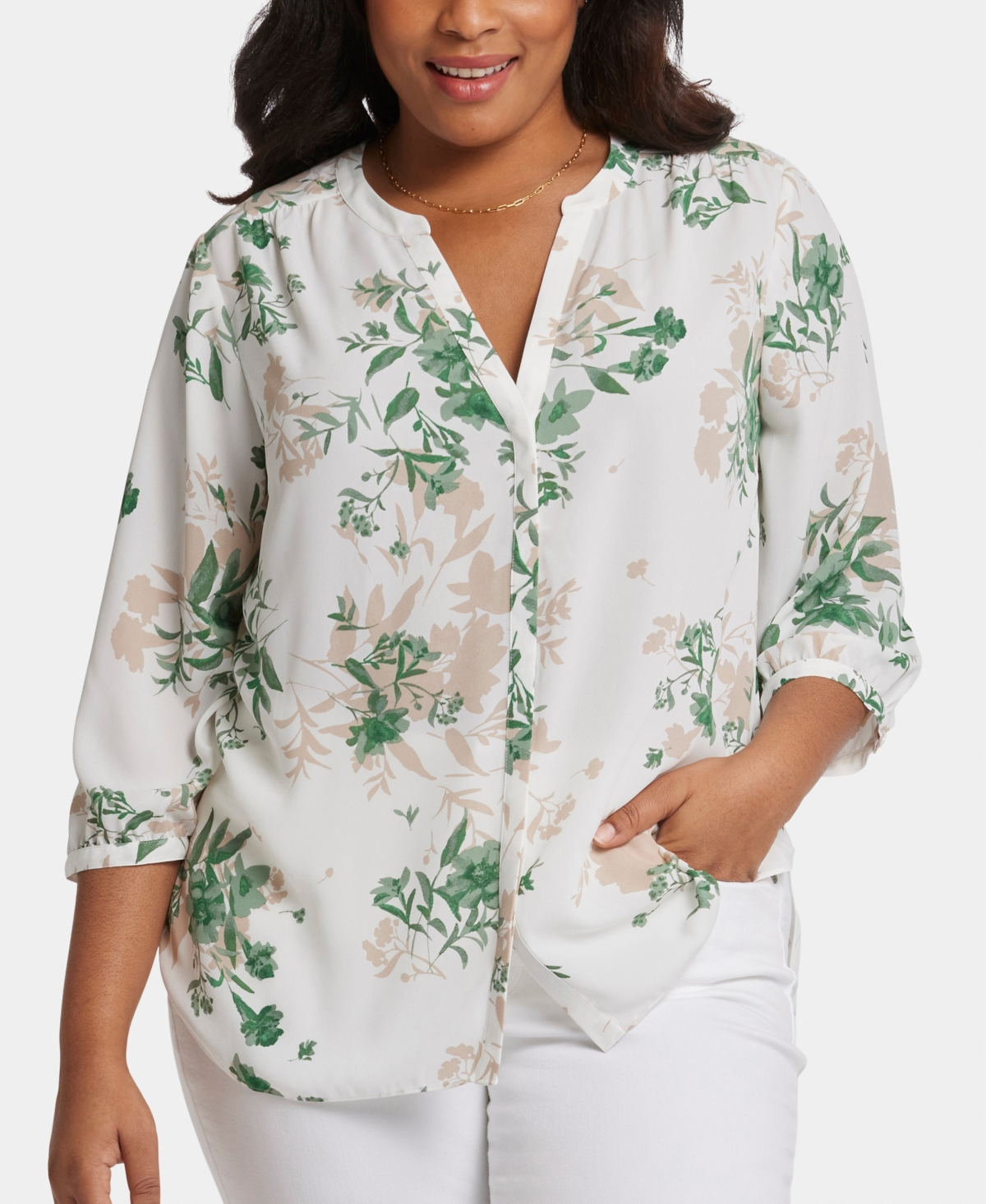 Click here for Nydj Plus Size Pintuck Blouse - Alicia Glen prices