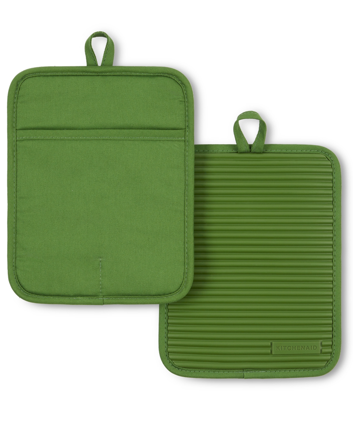 KitchenAid Ribbed Soft Silicone Pot Holder Set  2 Piece - Matcha