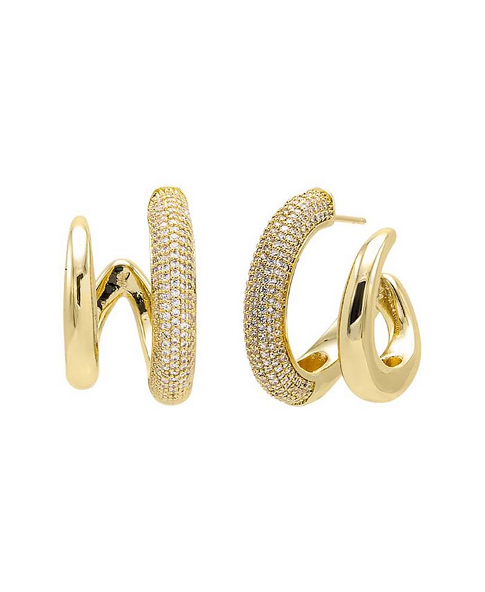 by Adina Eden Fancy Solid and Pave Double Claw Cage Stud Earring - Macy's