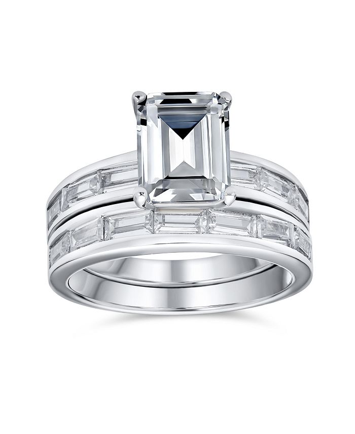 Bling Jewelry Personalize Art Deco Style 2CT Emerald Cut Baguette ...