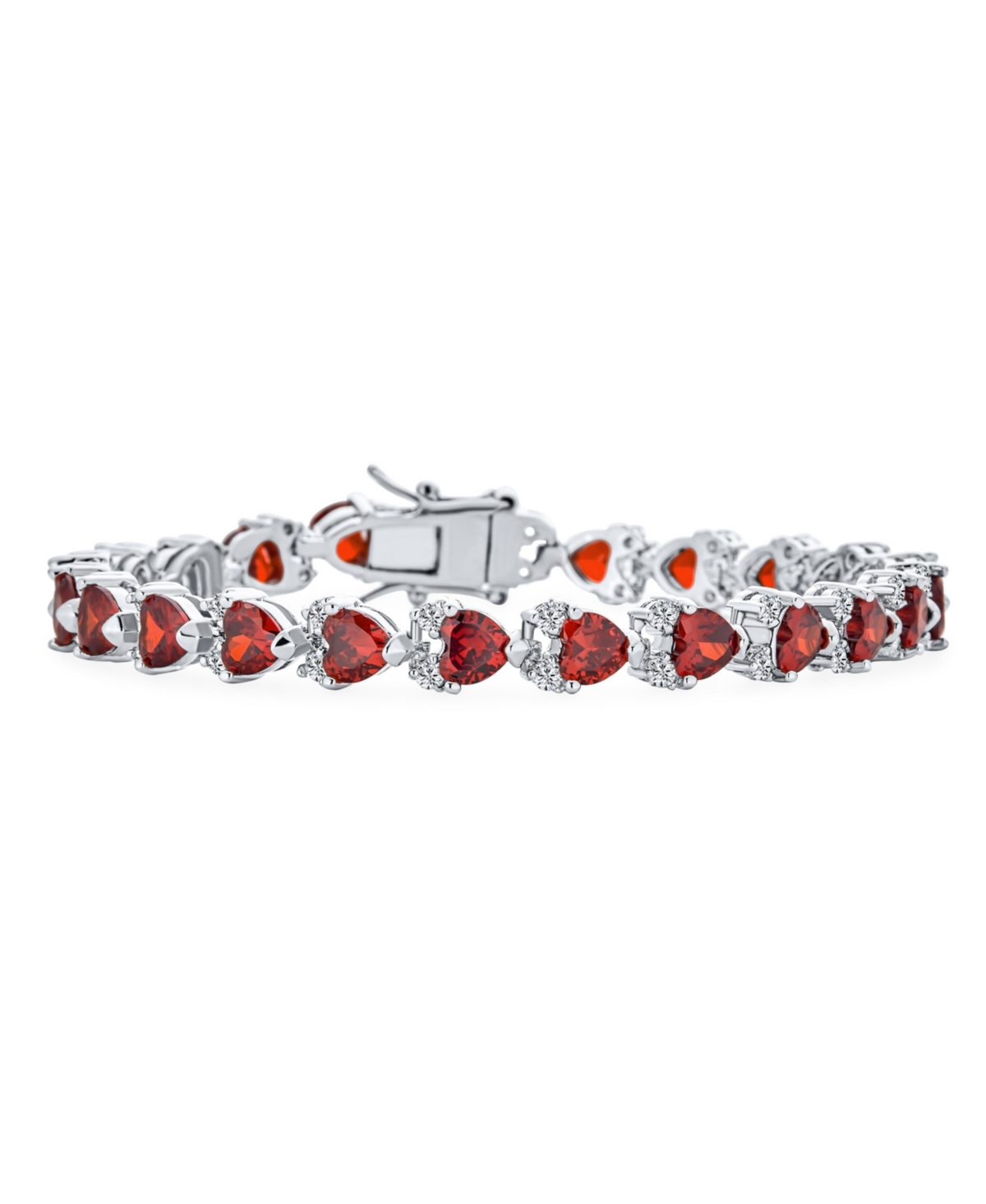 Click here for Bling Jewelry Romantic Cz Hearts Shape Tennis Brac... prices